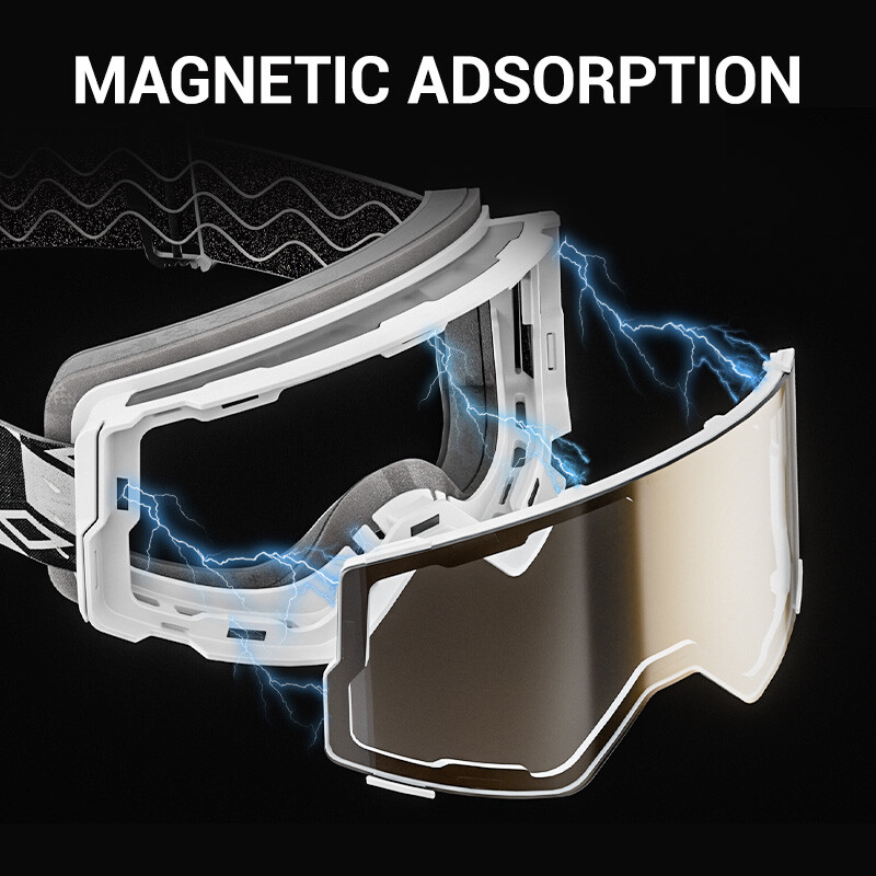 Photochromic Ski Goggles Magnetic Snowboard Goggles Anti-Fog UV400 Snow ...