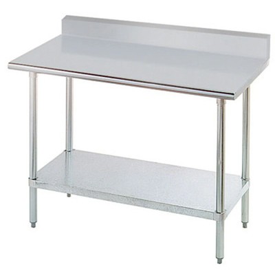 Advance Tabco 96" x 24" All S/s Work Table 5" Riser 16 Gauge w ...