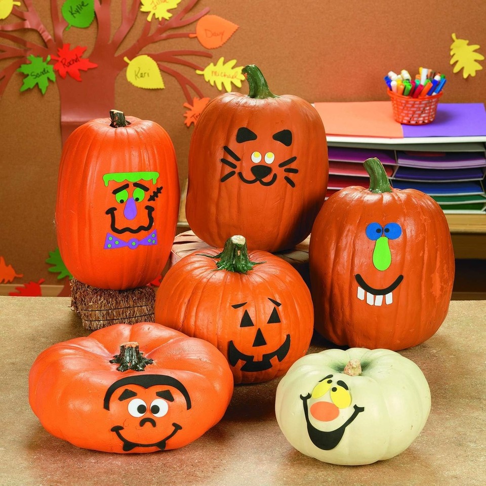 Craft Kit for Kids Pumpkin Decorating Fun with Self Adhesive Foam ...
