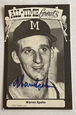 Warren Spahn Signed 1973 TCMA All-Time Greats Postcard HOF | eBay