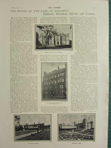 1900 Victorien Imprimé~ Comte De Rosebery Maisons ~ Durdans Epsom ...