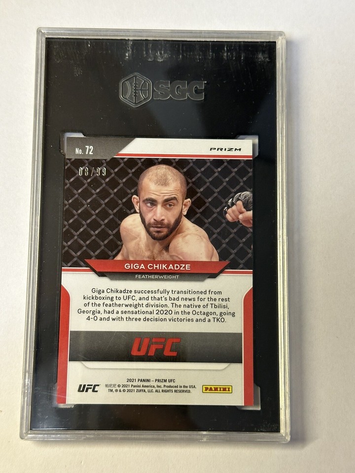 2021 Panini UFC Prizm Giga Chikadze Rookie Orange 8/99 SGC 9 | eBay