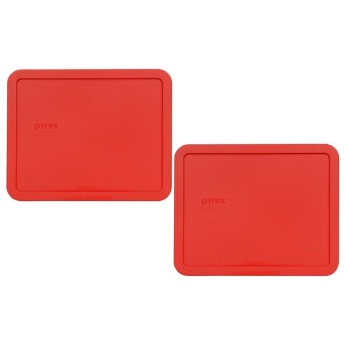 New Pyrex 7212-PC 11 Cup Rectangular Red Replacement Lid 2 Pack for ...