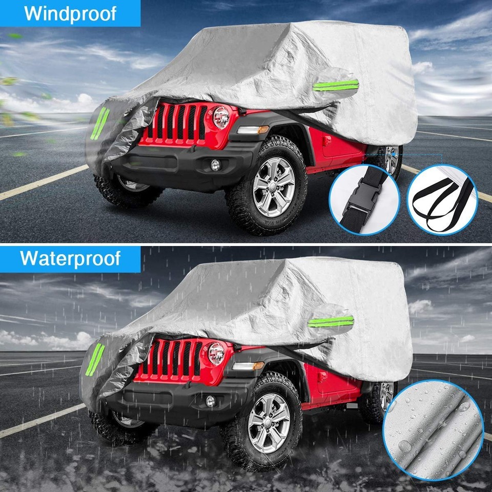 Car Cover For 2 Door Jeep Wrangler CJ YJ TJ JK Jeep Rain Cover Sun ...