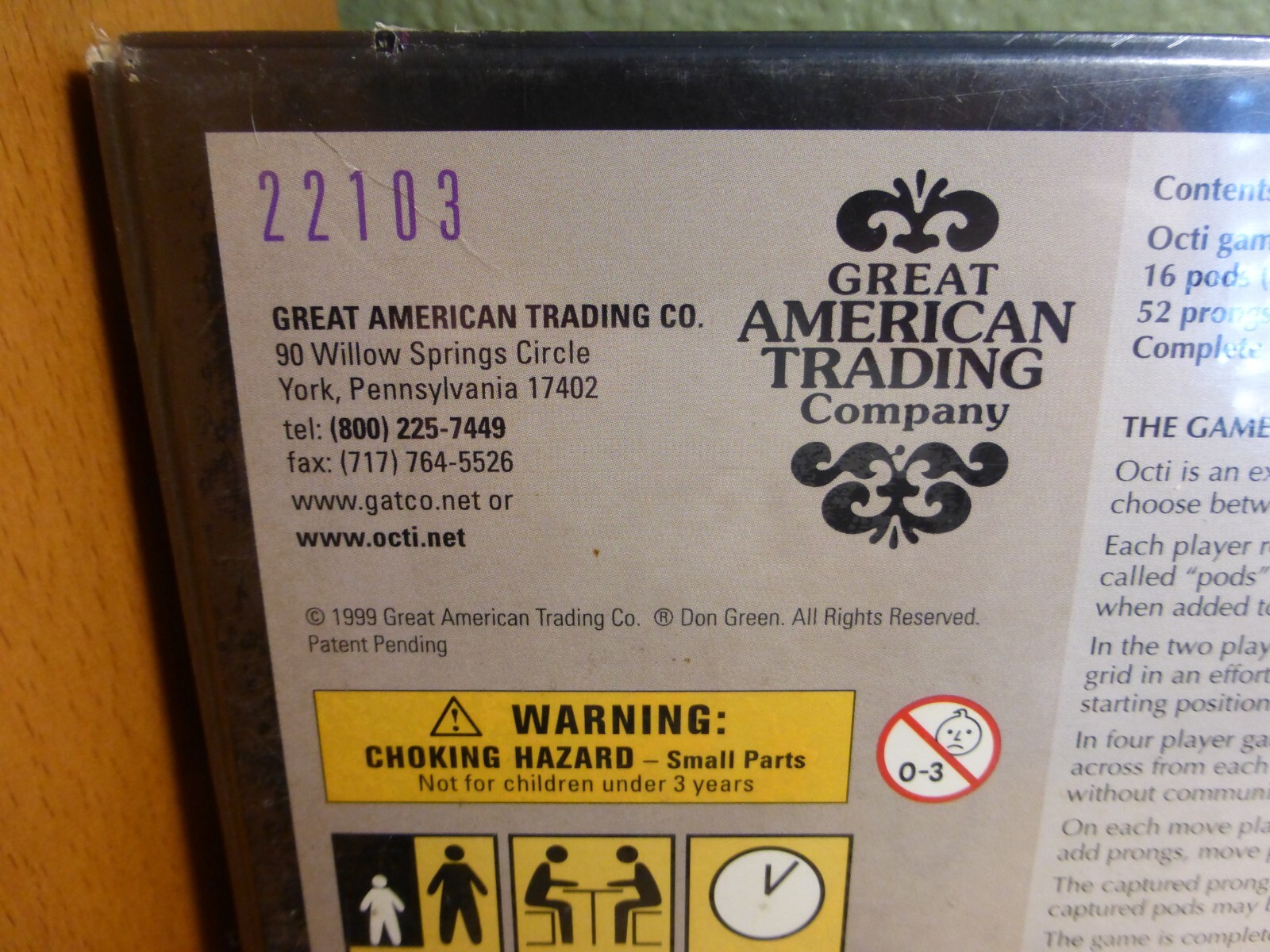 Octi The Game Strategy Wood Chess Checkers Great American Trading for ...