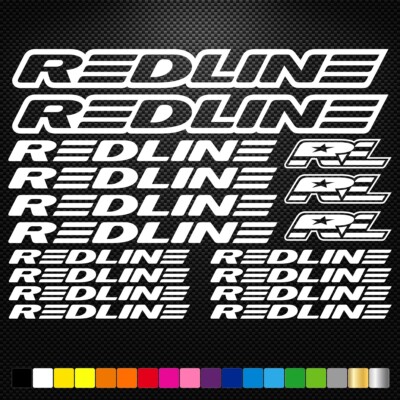 REDLINE - 17 Vinyl Decals Stickers Sheet Bike Frame Cycle Cycling ...