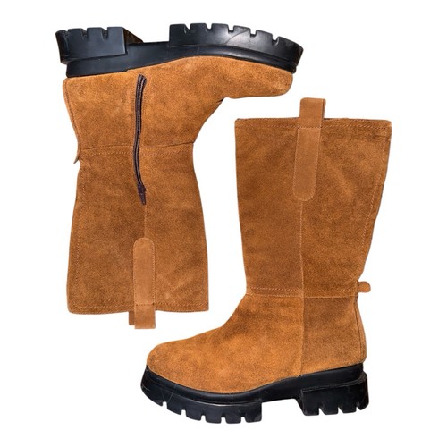 Saydo Brown Heeled Boots with Chunky Sole and Knee-High Design | eBay