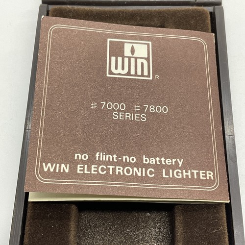 Vintage WIN Electronic Lighter Japan #7000 #7800 Series w/Case Untested ...