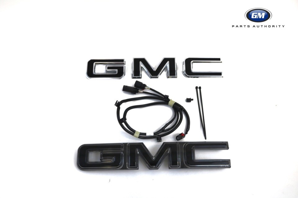 2019-2022 GMC Sierra Illuminated Front Grille Emblem 86537578 | Black ...