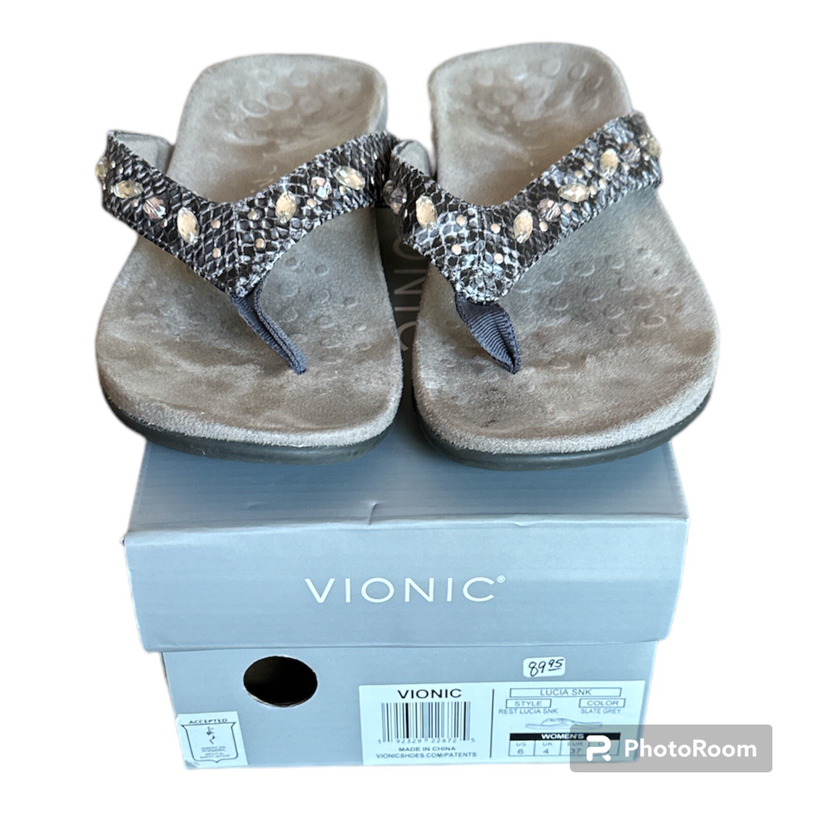 VIONIC LUCIA FLIP FLOP GRAY SANDALS Size 6 for sale online | eBay