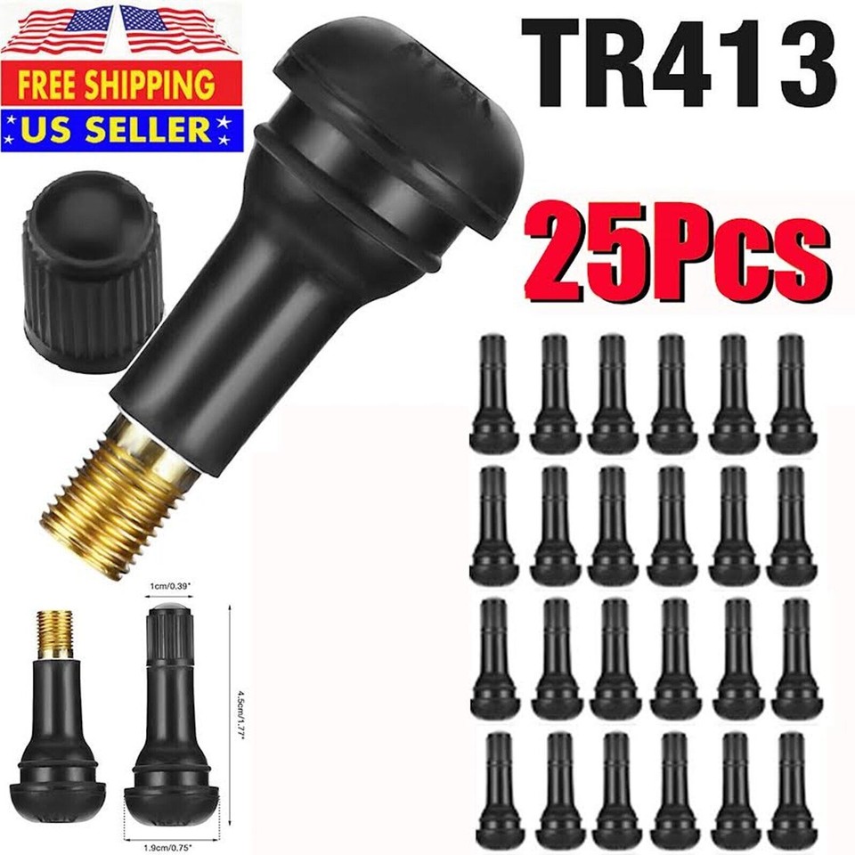 Valve Stem TR413 TR412 25pcs -1000Pcs Tire Rubber Short Snap-In Car ...