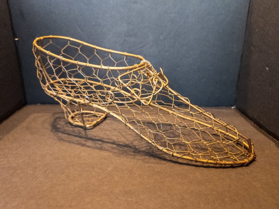 Vintage Handmade Victorian Chicken Wire Shoe 10 x 3 x 3 1/2 inches | eBay