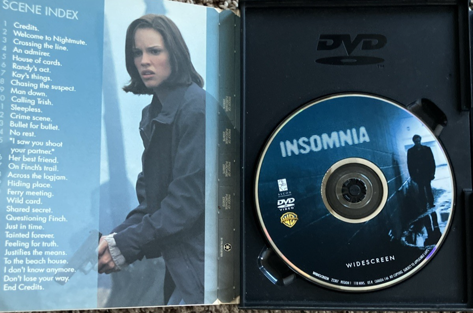 Insomnia DVD 2002 Widescreen Al Pacino Robin Williams Hilary Swank ...