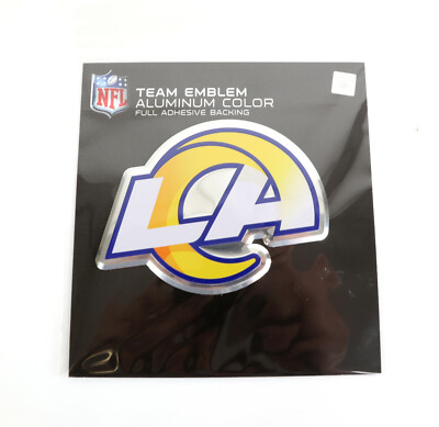 NFL Los Angeles LA Rams Aluminum Emblem Decal Size Aprx. 3 3/4 x 2 1/4 ...