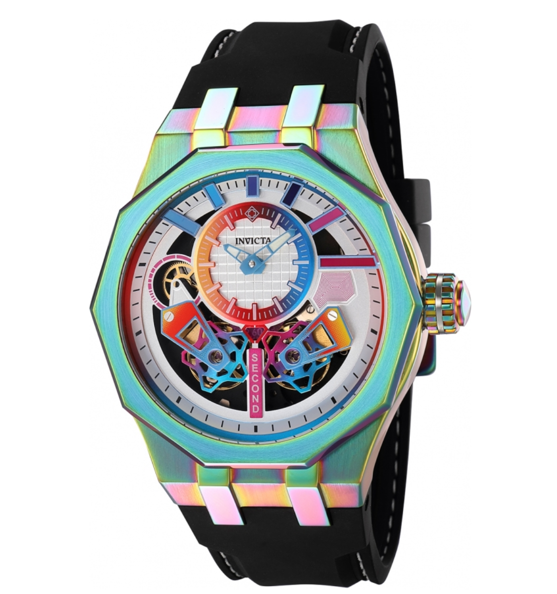 Invicta Iridescent Dual Open Heart Automatic Men's LARGE 52mm Watch ...