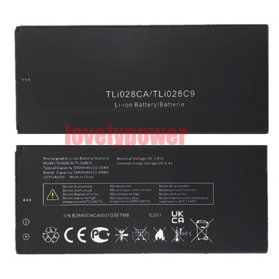 3.85V 3000mAh Rechargeable Battery TLi028CA/TLi028C9 for Alcatel PHONE ...