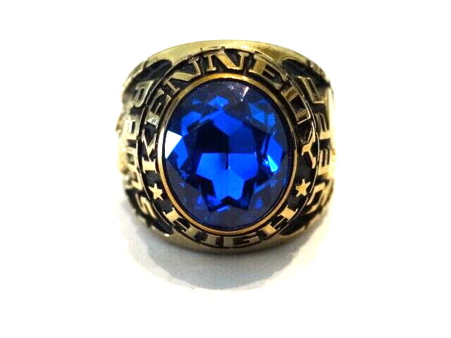 Vintage Gold Lance Kennedy High School Blue Spinel Stone YLTM Gold ...