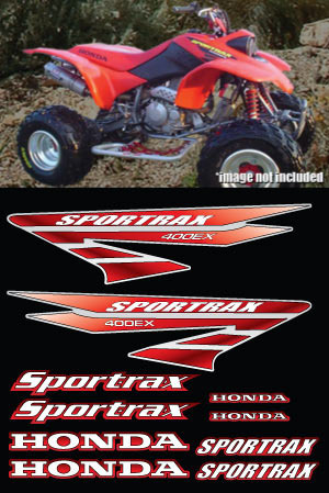 400ex Decals Stickers 10pc kit TRX Sportrax Gen 3 Full Color Red Pick ...
