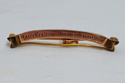 Vintage DAR Pin Ribbon Top J.E.Caldwell Gold Filled Mary Kelton Dummer ...