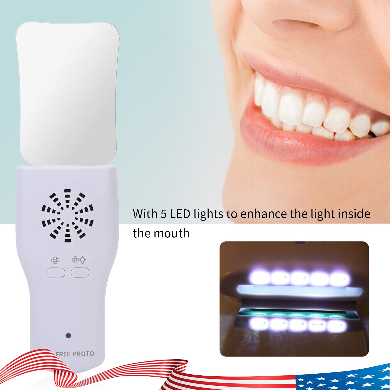 Dental Occlusal Mirror Fog Free LED Intra Oral Photo System 4 Mirrors ...