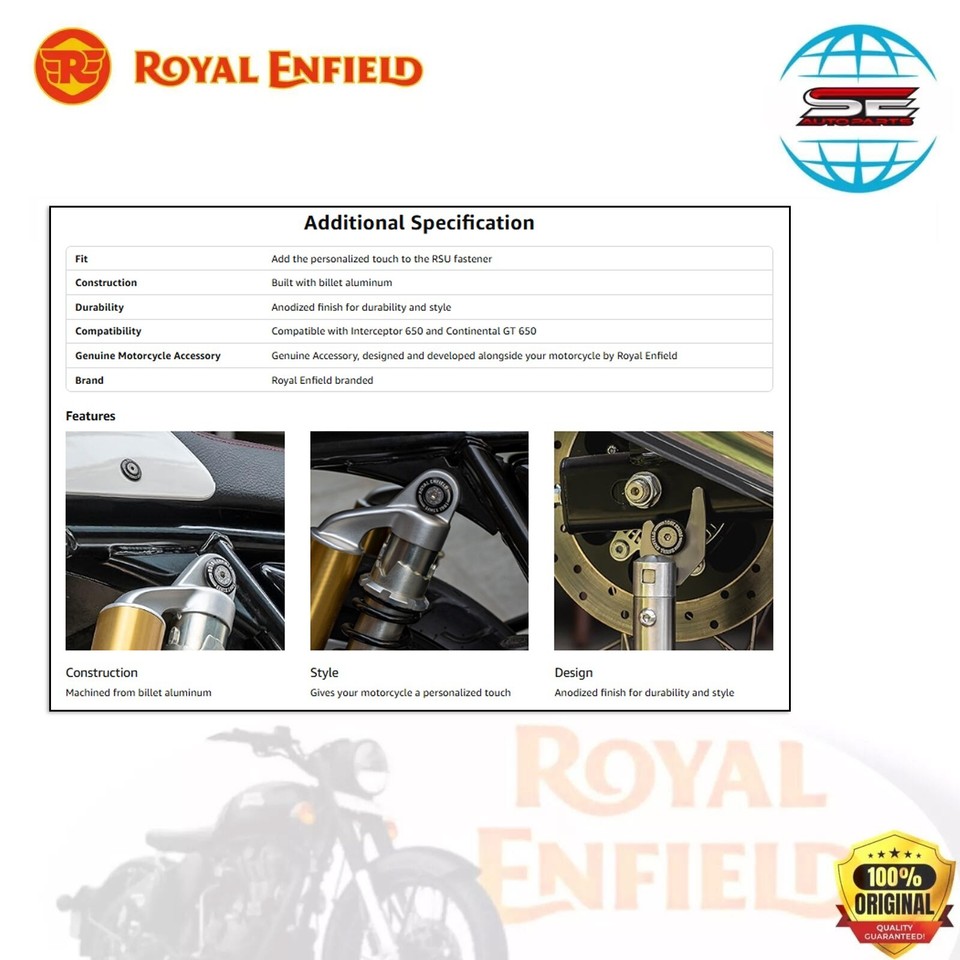 Royal Enfield bear 650 interceptor 650 intake cover kit black 1990442 ...