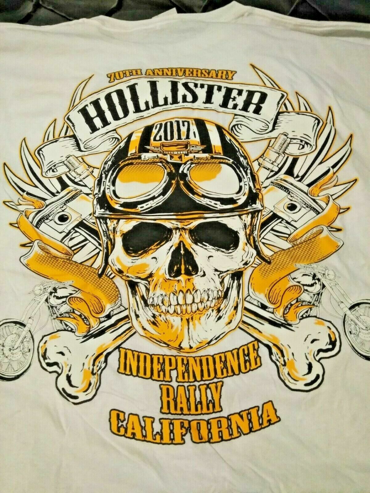 HOLLISTER INDEPENDENCE RALLY XL NEW T-SHIRT ⭐️ Rally Skulls Helmet ...