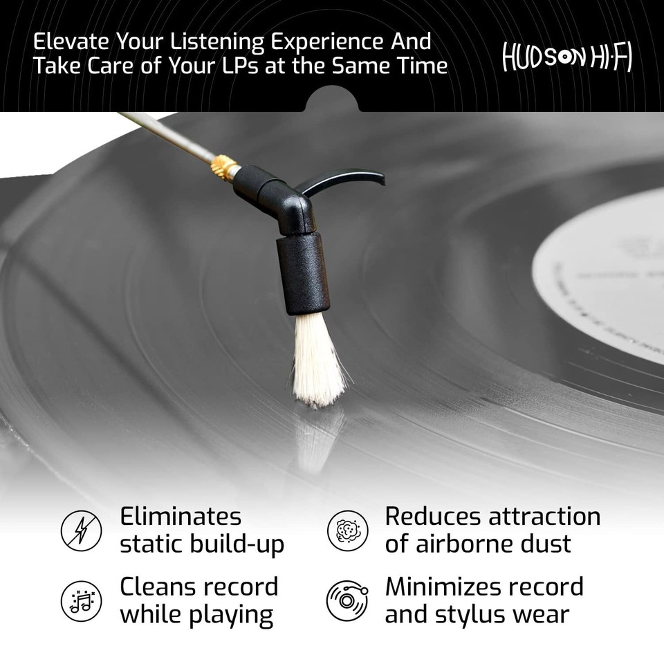 Hudson Hi-Fi Anti-Static Vinyl Cleaning Arm – Adjustable, Universal Fit ...