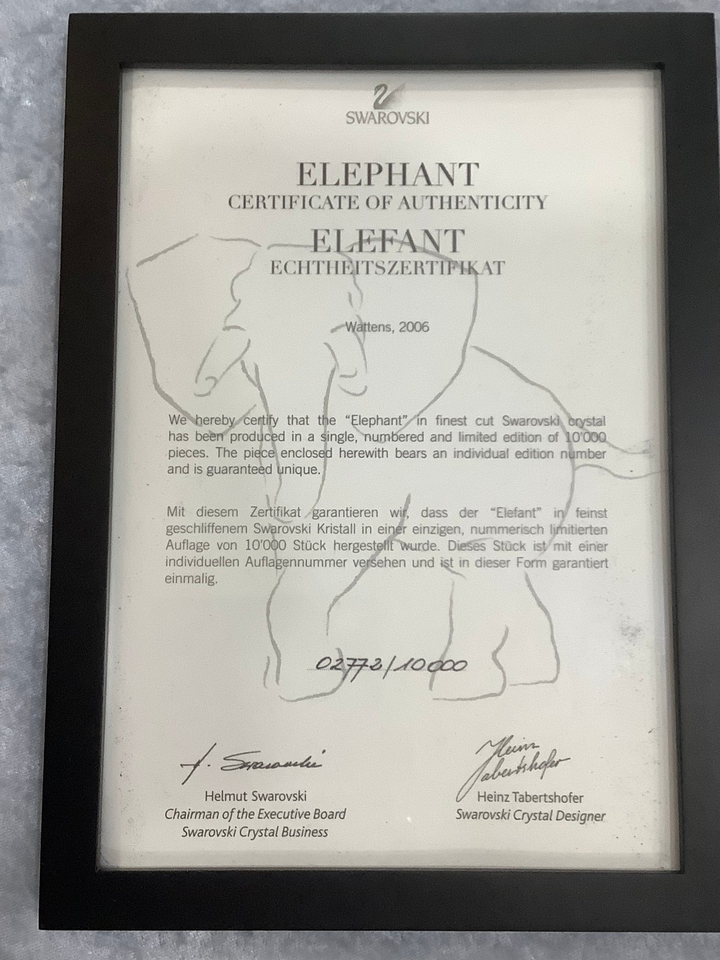 Swarovski Limited Edition Elephant 9100000034 854407. NLE 2006. #2772 ...