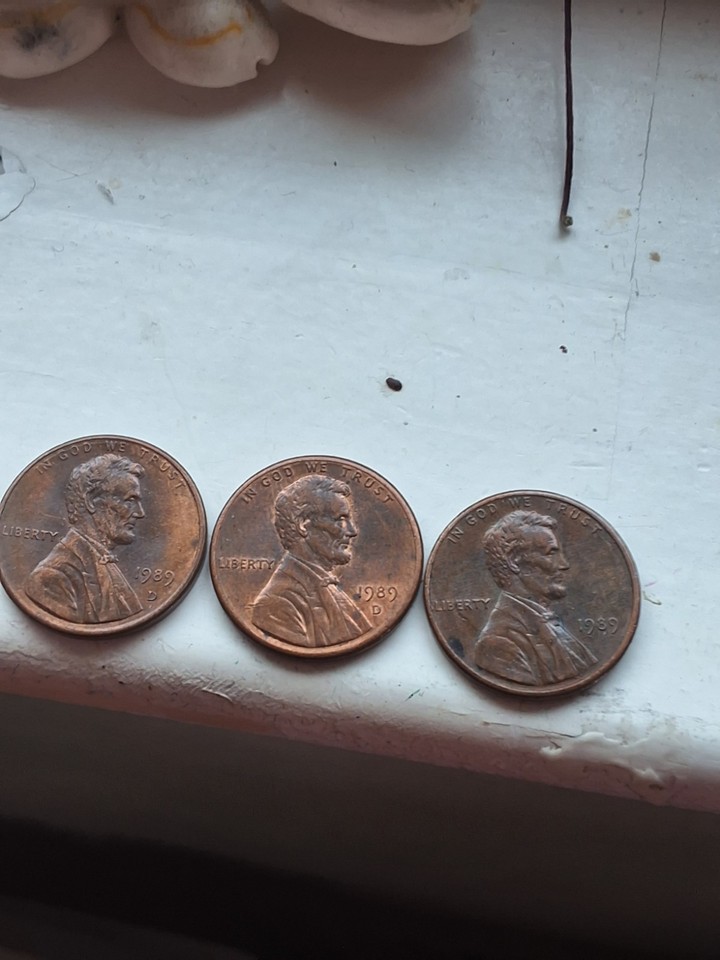 1989 D Penny RARE Low Mint Mark Placement - Lincoln Memorial Cent ...