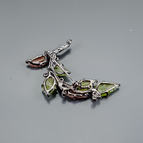 Jewellery Design AAA Natural Tourmaline Brooch 925 Sterling Silver ...