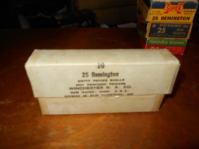 Vintage .25 Remington Empty Winchester Primed Shells Box, 25 Rem | eBay