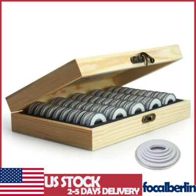 Wooden Coins Display Storage Box Souvenir Coin Case Holder Collection w ...