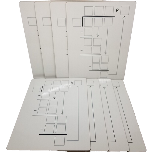 Lot 8 Dry Erase Long Division White Board 9 x 12 Inch Math Lapboard ...