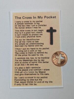 The Cross In My Pocket poem card with 1 cut out penny cross | eBay