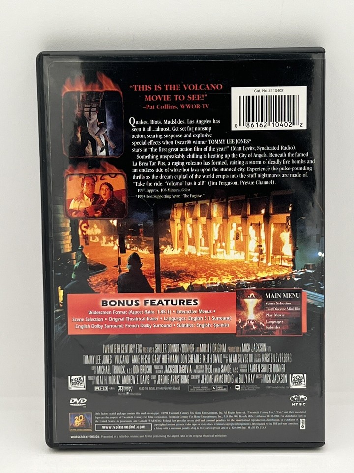 VOLCANO (DVD, 1999) Tommy Lee Jones, Anne Heche, Don Cheadle Like Nrw ...