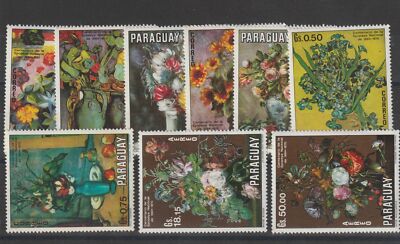 Paraguay Check Pots Di Flowers 9 Val. MNH MF92704 | eBay