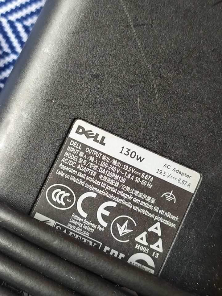 GENUINE DELL XPS 15 7590 130W 6.67A CHARGER ADAPTER Power supply ...