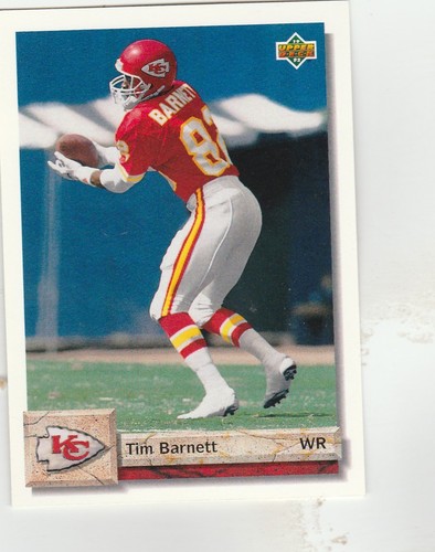 FREE SHIPPING-MINT-1992 Upper Deck #317 Tim Barnett Kansas City Chiefs ...