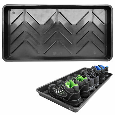 Black Plastic Boot Shoe and Wellies Tray Tidy 40cm x 79cm x 5cm | eBay