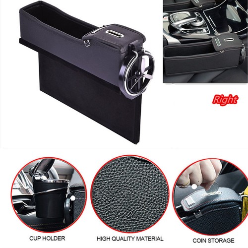 1Pc Car Right Seat Catcher Organizer Storage Coin Box Side Pocket With ...