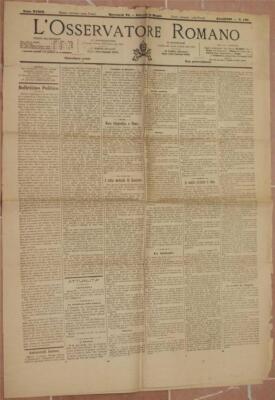 L'OSSERVATORE ROMANO 24 25 MAGGIO 1899 COMO SONNINO CUNEO EDITTO PACCA ...