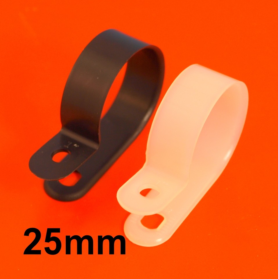 High Quality Black & White Nylon Plastic P Clips - Fasteners for Cable ...