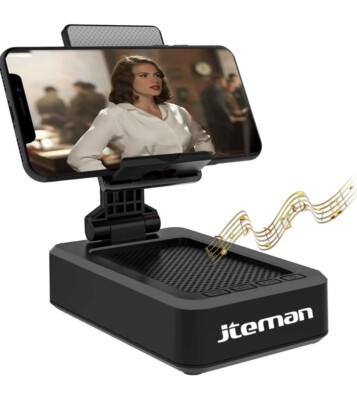 Cell Phone Stand with Wireless Bluetooth Speaker and Anti-Slip Base HD ...