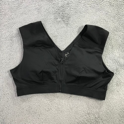 Tommie Copper Shoulder Support Bra With Zipper Womens 3XL XXXL Black ...