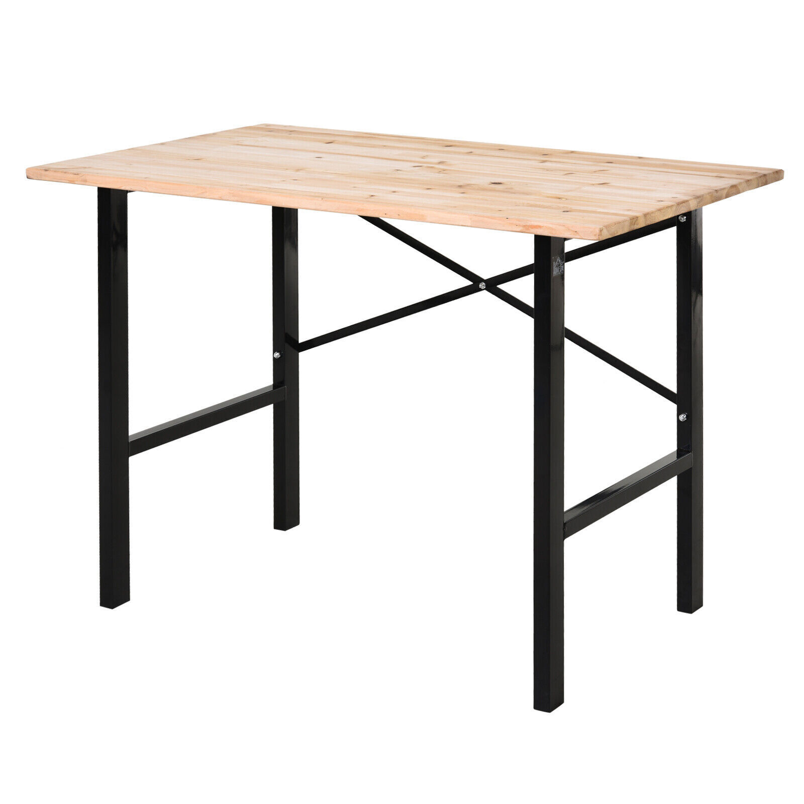 46"x28" Garage Work Table with X Bar Support Wooden Tabletop Workbench ...