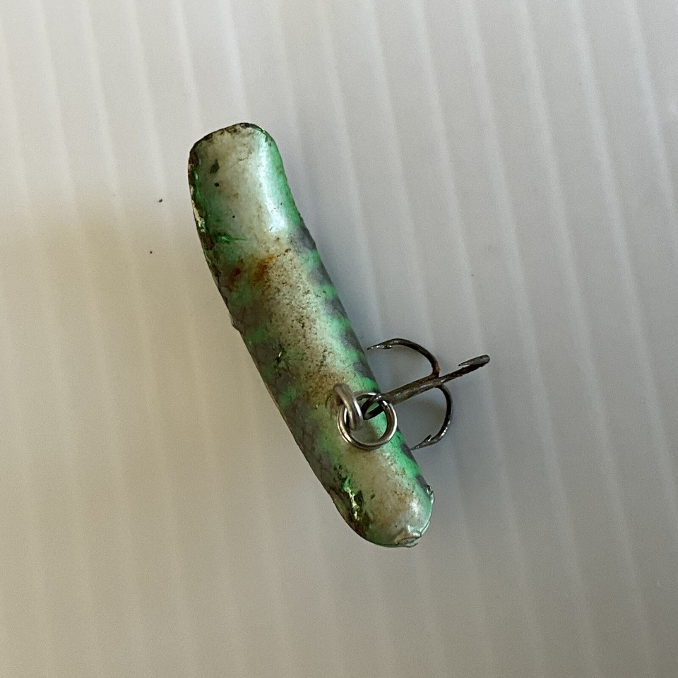 Vintage F4 Flatfish Lure Green Black White | eBay