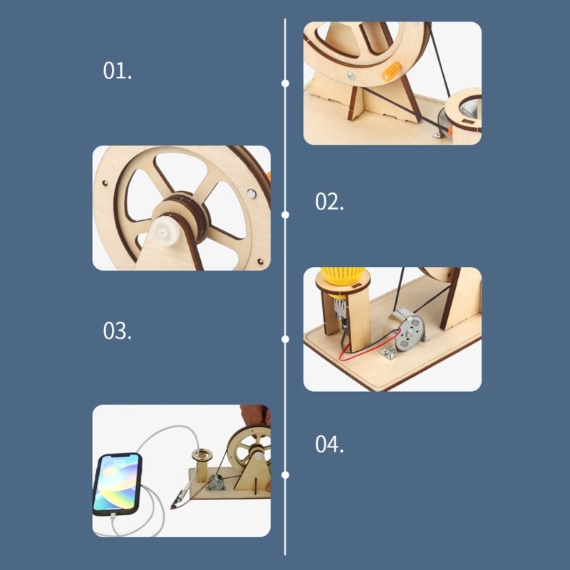 DIY Hand Generator Robot Model Science Puzzle Physics Toy for Children ...