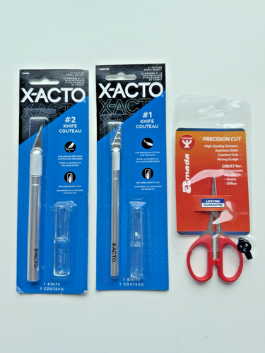 BUNDLE of X-acto knife #1 and #2, and Armada Precision Cut Scissors ...