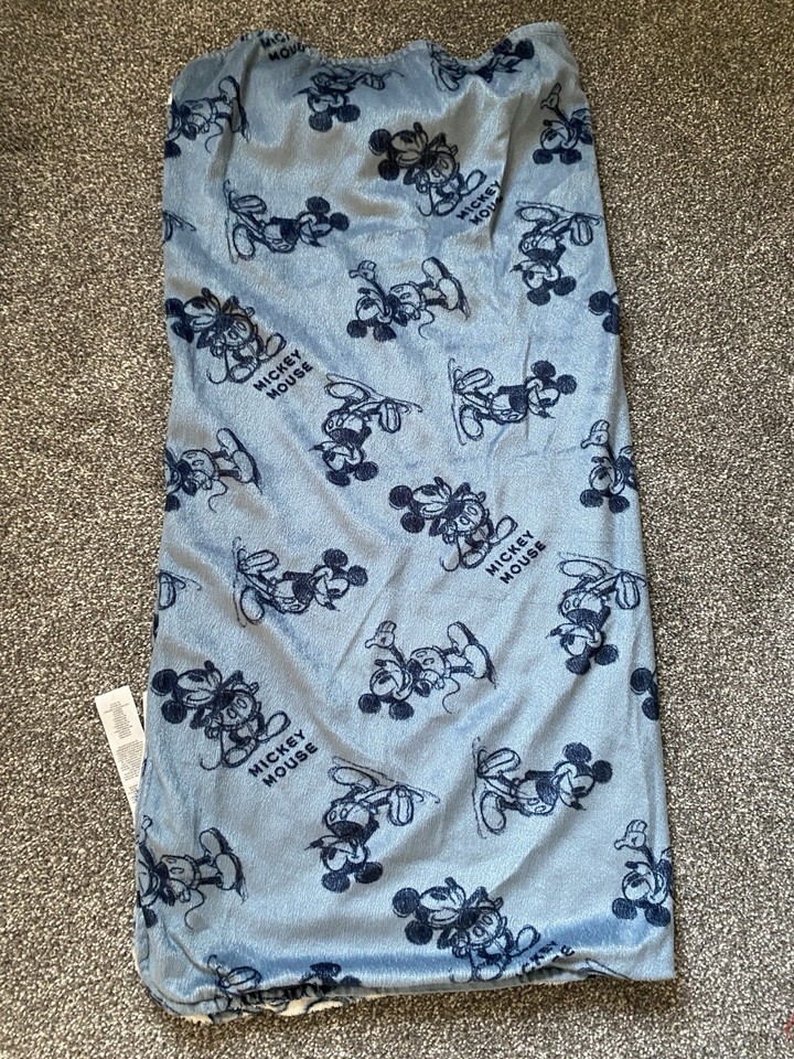 Primark Disney Mickey Mouse Baby Fleece Soft Blanket Blue White Black ...