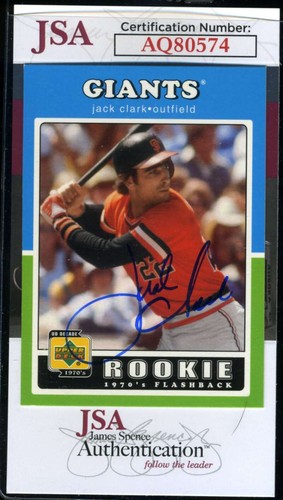 Jack Clark JSA Signed 2001 Upper Deck Decade 1970's Rookie Autograph | eBay